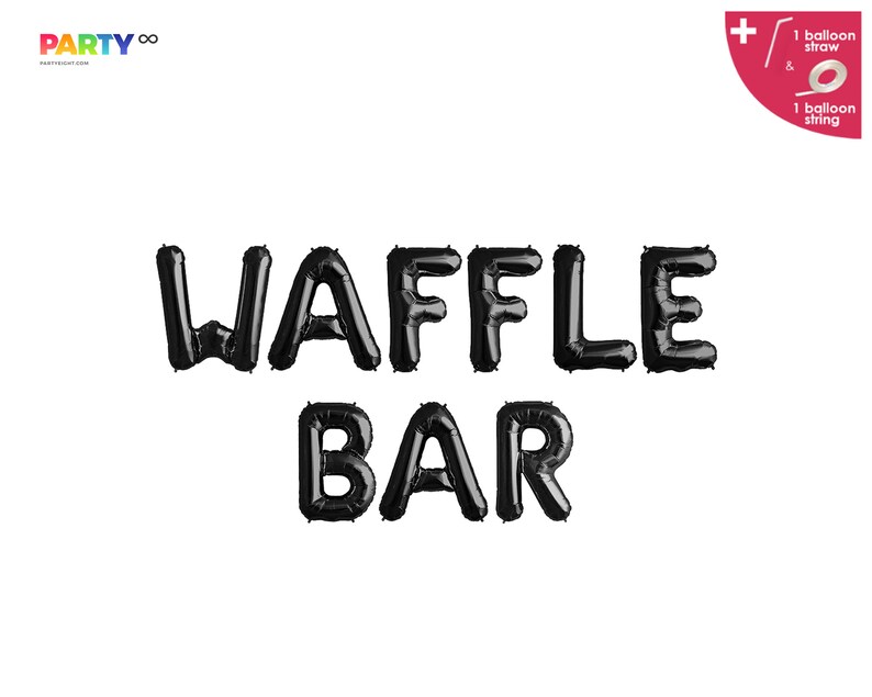 Waffle Bar Banner Balloon Party Favor Waffle Sweets Station - Etsy