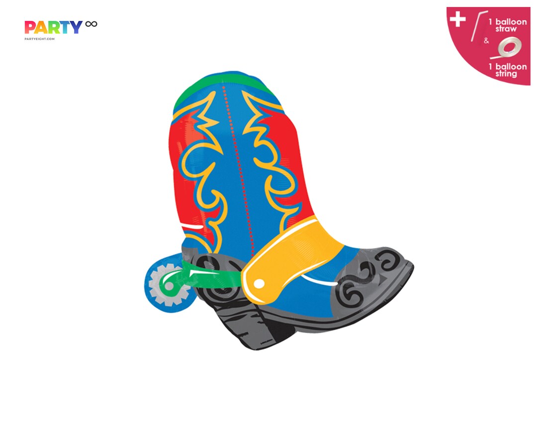 Supershape Wild Western Boot Balloon 24'' | Western Birthday Party ...
