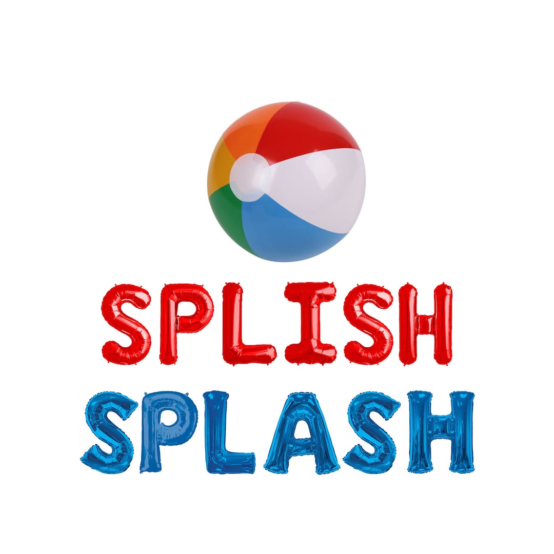 Splish Splash Banner | Pool Party Banner | Water Slide Beach Ball ...