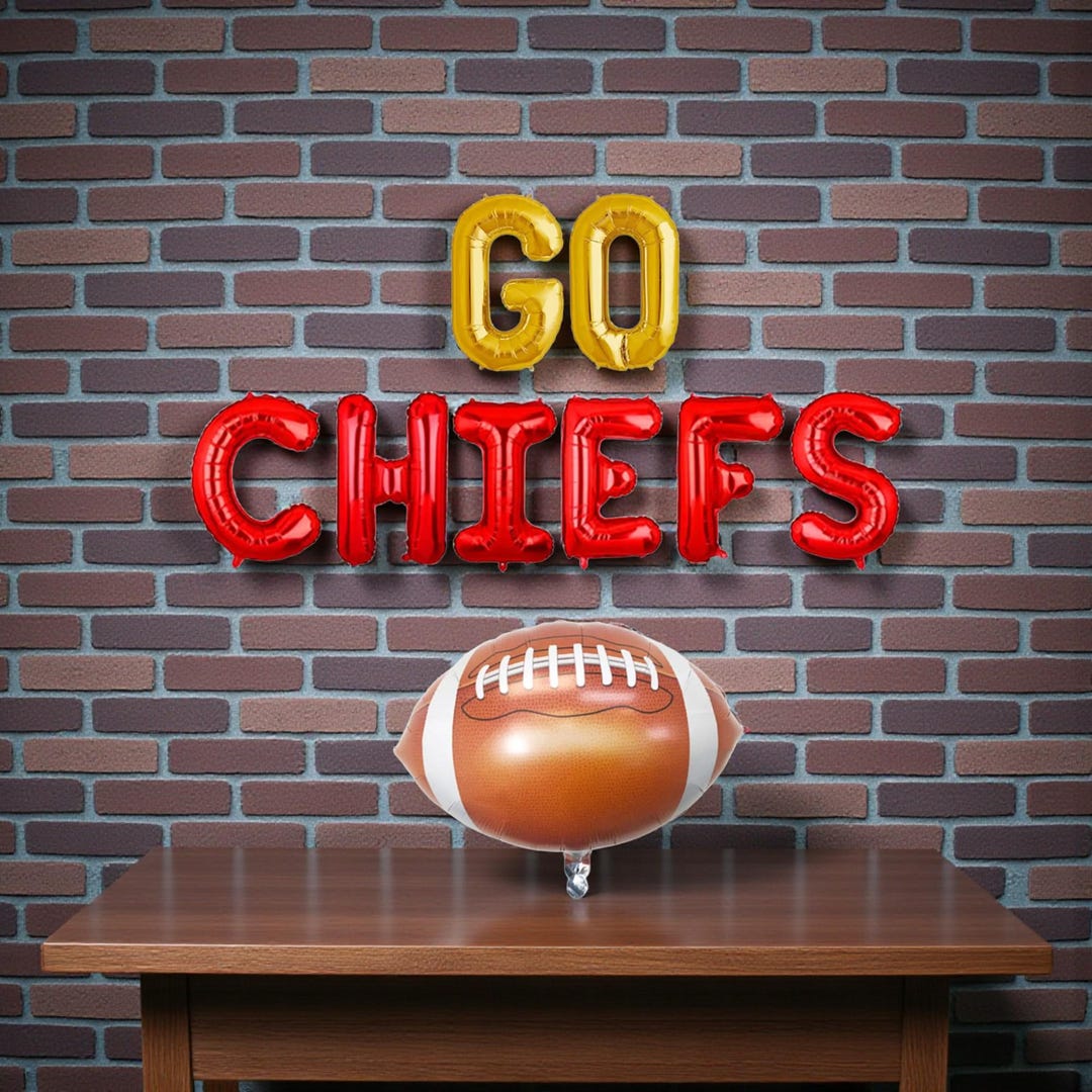 Go Chiefs Balloon Banner: Super Football Kansas City Game Day Tailgate ...