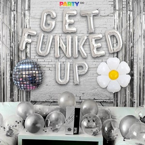 Get Funked up Balloon Banner | Hippie Bachelorette Party Decor ...