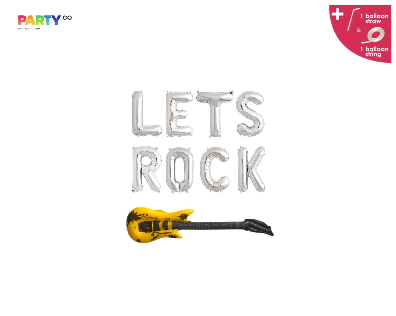 Lets Rock Banner W/ Guitar Balloon musical Birthday Party L - Etsy