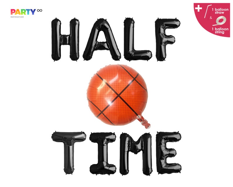 Half Birthday Party Halftime Balloon Banner Basketball Half - Etsy