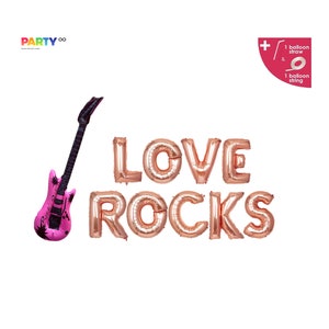 Love Rocks Balloon Banner | Music Theme Bachelorette Party Decor | Rock ...