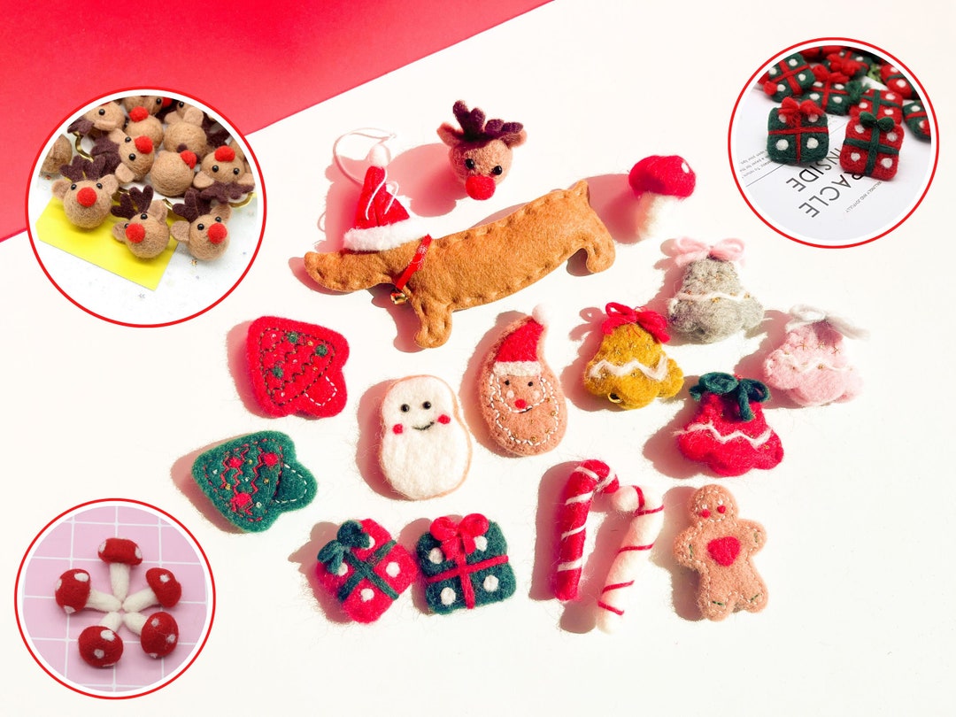 Christmas Felt Decorations Felt Gingerbread Man Felt Snowman Felt ...