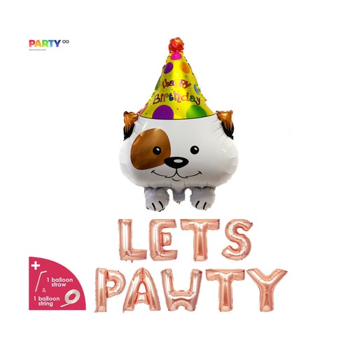 Lets Pawty Balloons Dog Birthday Party Puppy Birthday Party - Etsy