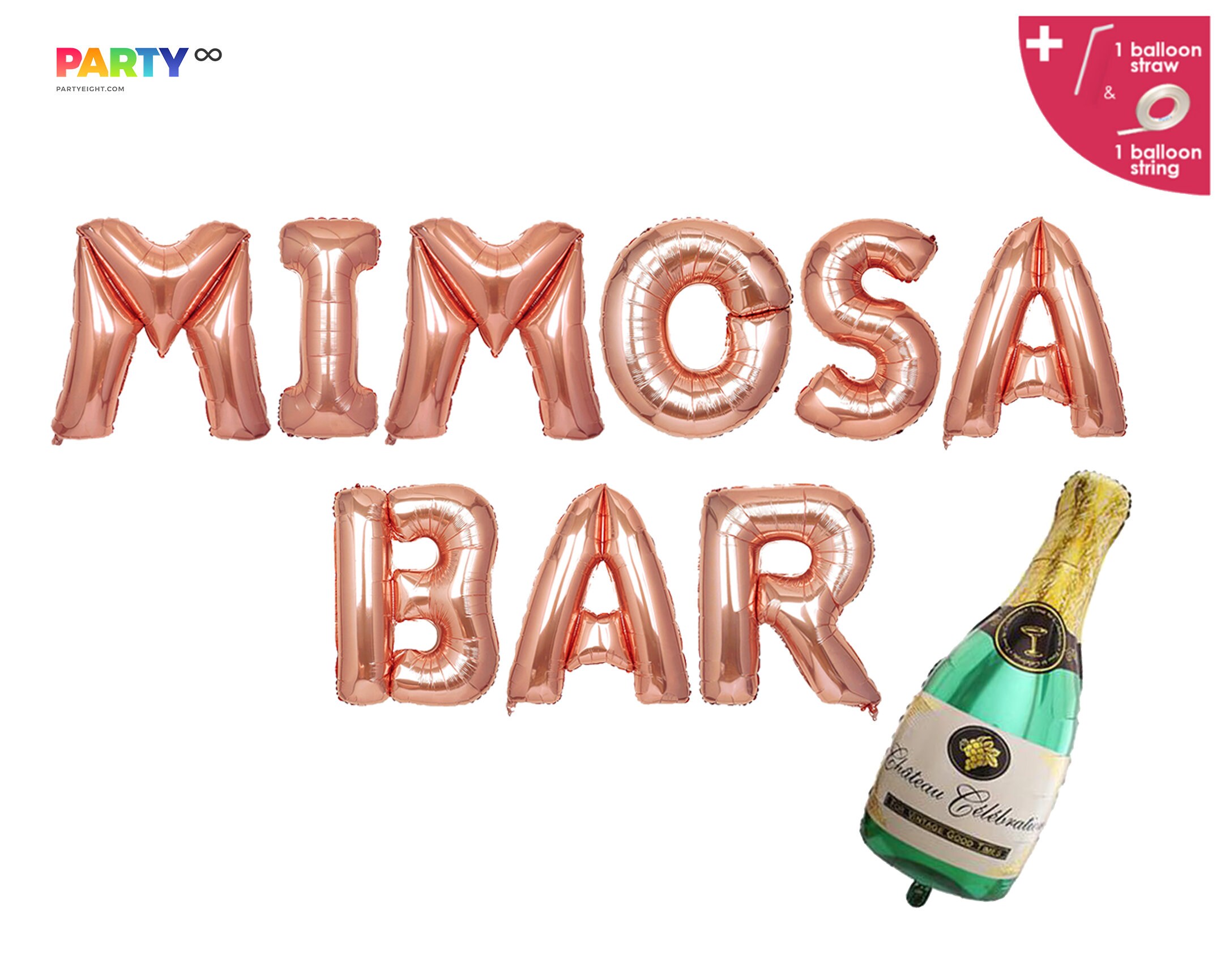 Mimosa Bar Banner w/ Champagne Bottle Balloon Birthday | Etsy