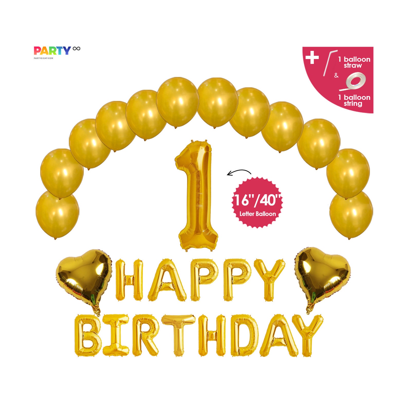 Rose Gold 1st Birthday Balloon Decoration Set First 1st | Etsy