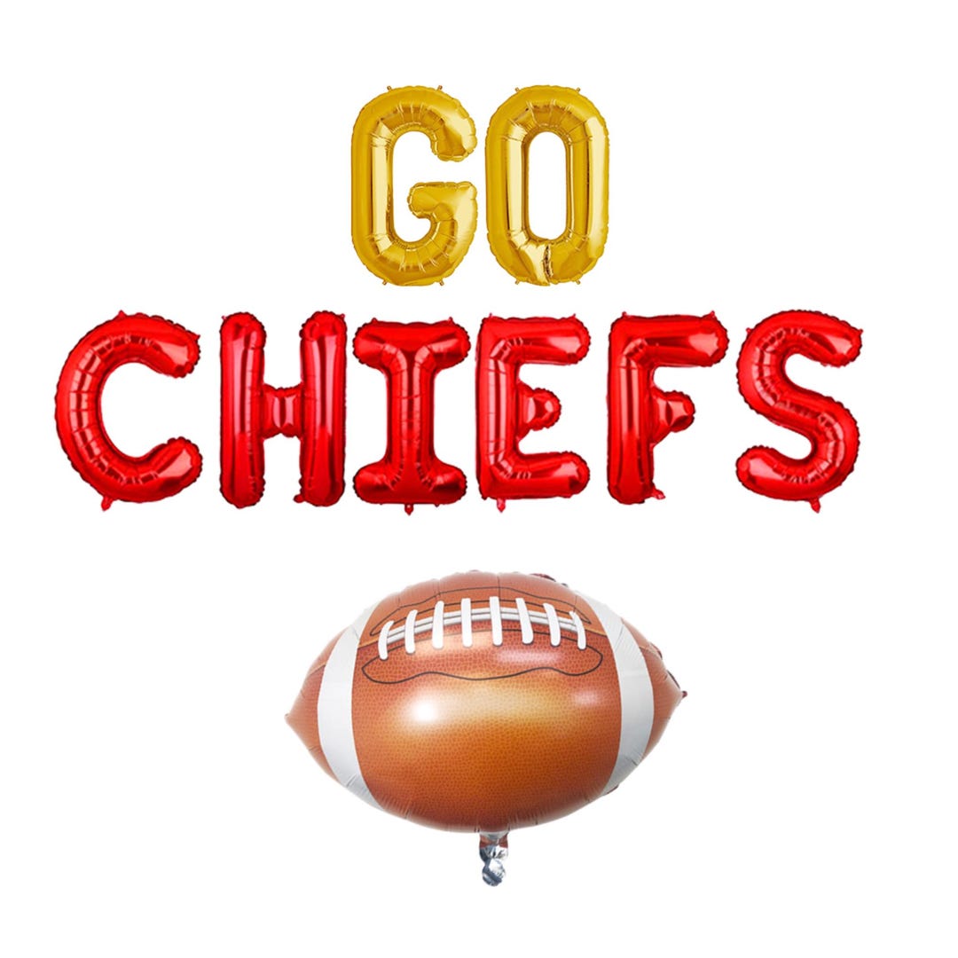 Go Chiefs Balloon Banner | Superbowl Party Decor | Kansas City Chiefs ...