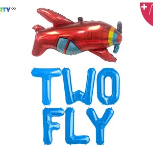 Two Fly Balloon Banner | Airplane Themed Birthday Decor for Two | 2nd ...