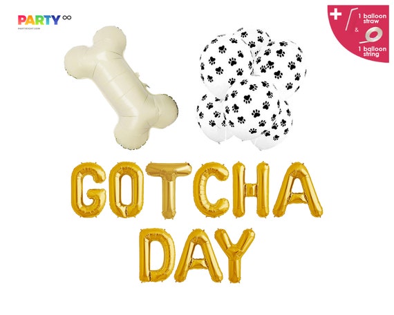 Gotcha Day Decoration | Pet Adoption Balloons | Paw print balloons ...