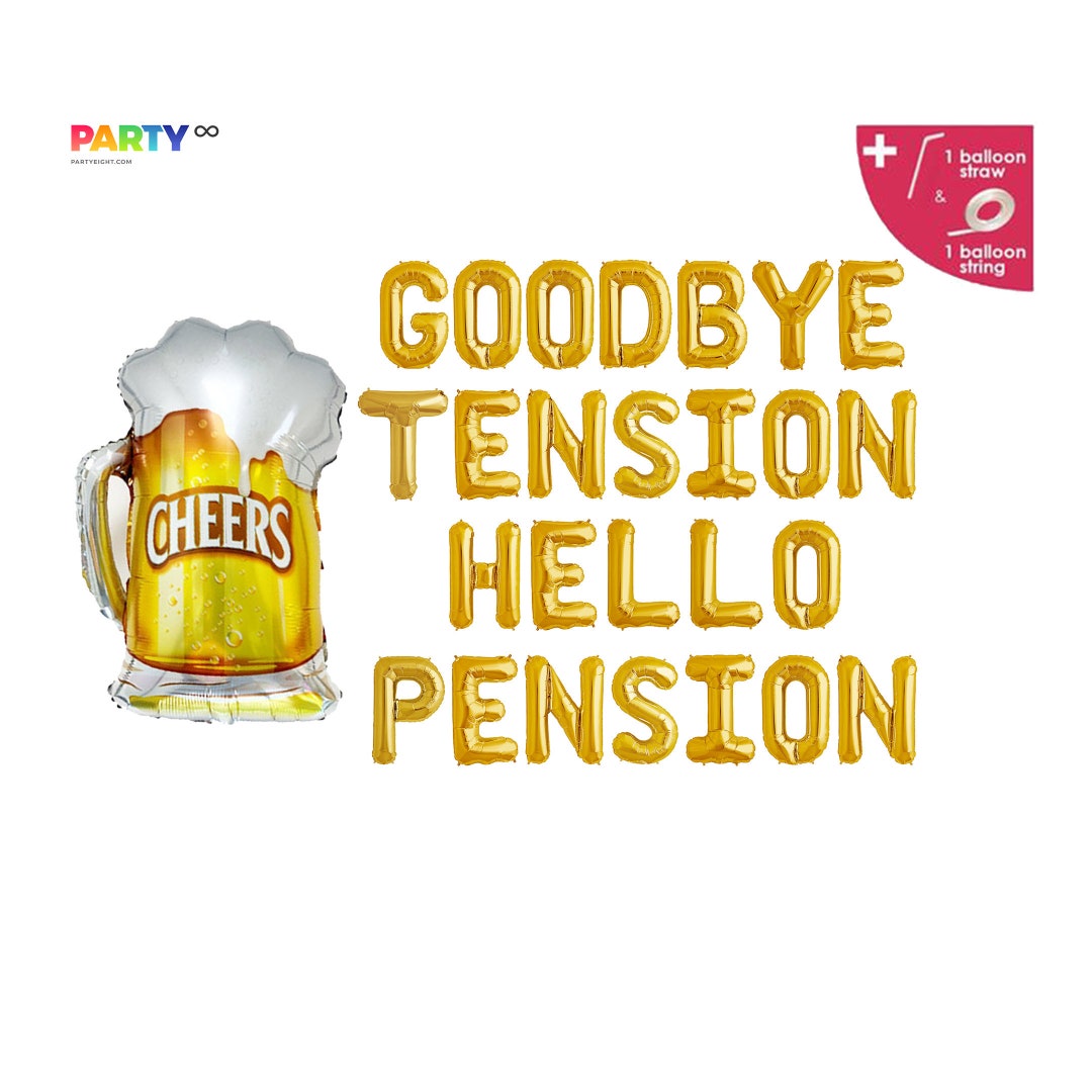 Goodbye Tension Hello Pension Banner Retirement Party - Etsy
