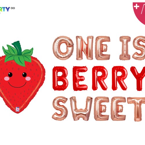 Berry 1st Birthday Banner Strawberry Backdrop Decor - Etsy