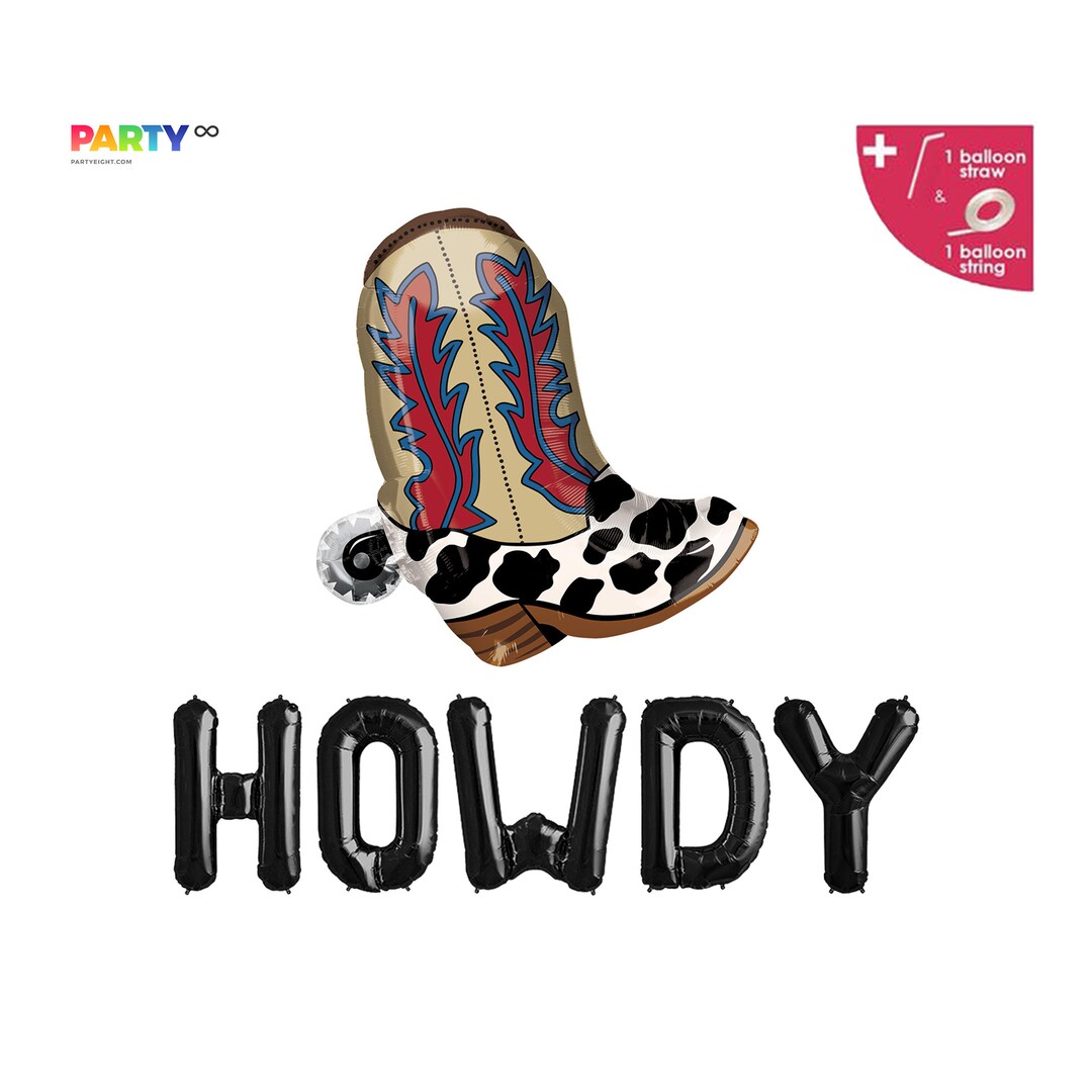 Howdy Cowboy Boot Balloon Yeehaw Cowgirl Boots Balloons - Etsy