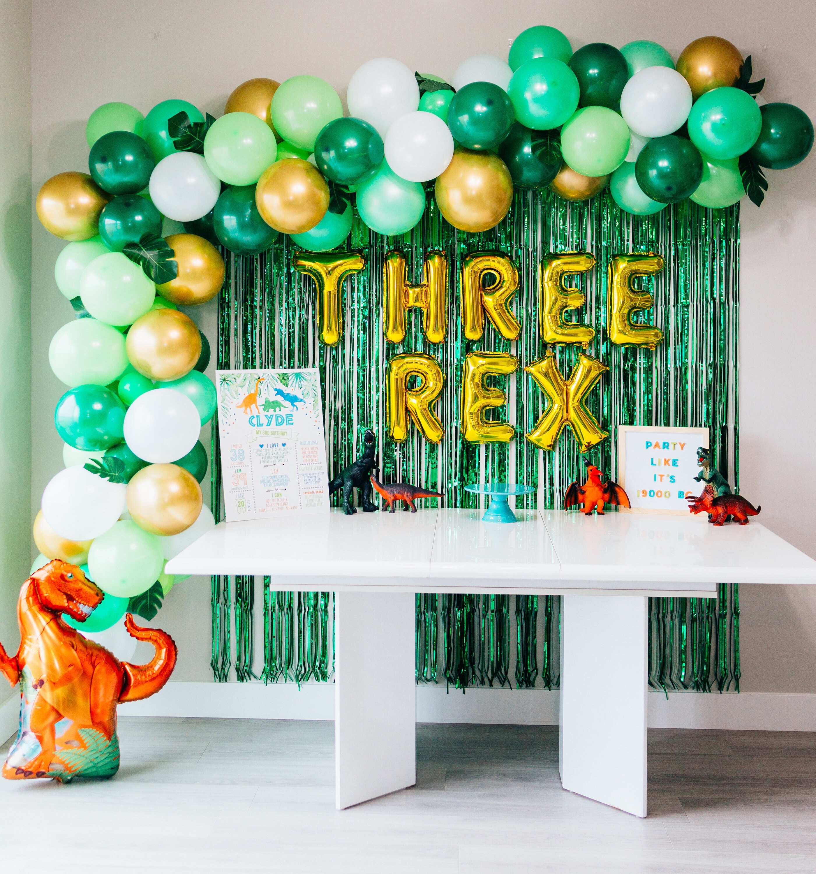 3rd Birthday Decor Dinosaur Birthday Decorations Three Rex Dinosaur ...