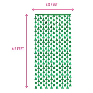 Christmas Tree Streamer Fringe Curtain Backdrop Winter Bridal Shower ...