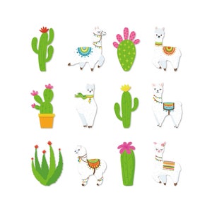 Llama and Cactus Party Bunting Banner Flag | Llama Fiesta Cactus Party ...