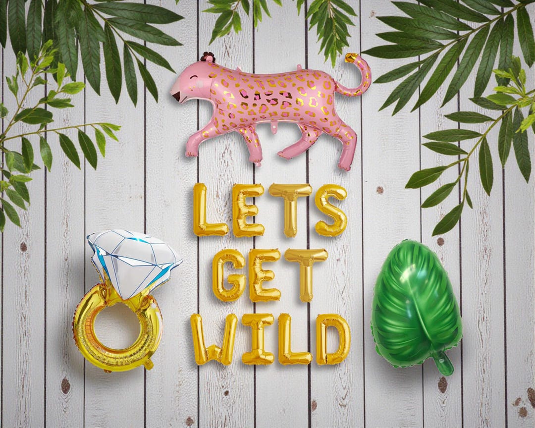 Let’s Get Wild Balloon Banner: Leopard Safari Bachelorette Decor Jungle ...