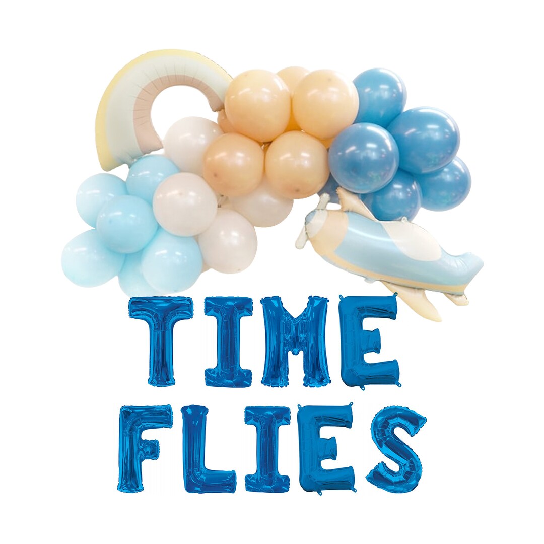 Airplane Time Flies Balloon Banner | Airplane Themed First Birthday ...