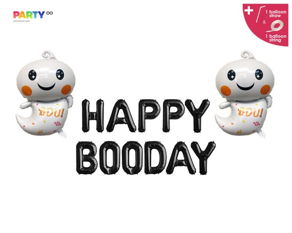 Happy Boo Day Banner Balloon | Halloween Themed Birthday Banner ...