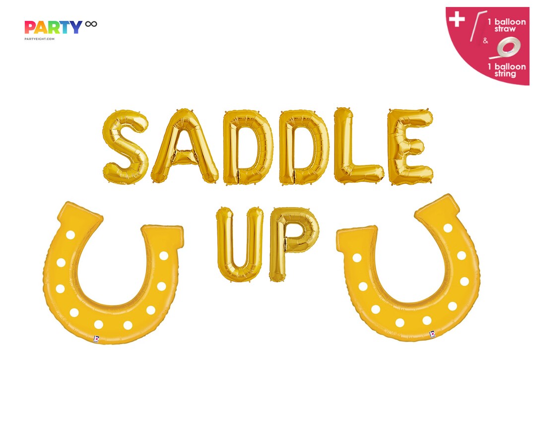 Saddle up Banner Balloon | Wild Horse Theme Birthday | Rodeo Party ...
