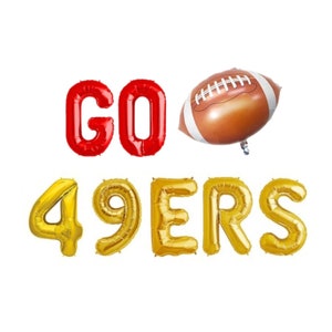 Go 49ers Balloon Banner | Superbowl Party Decor | San Francisco 49ERS ...