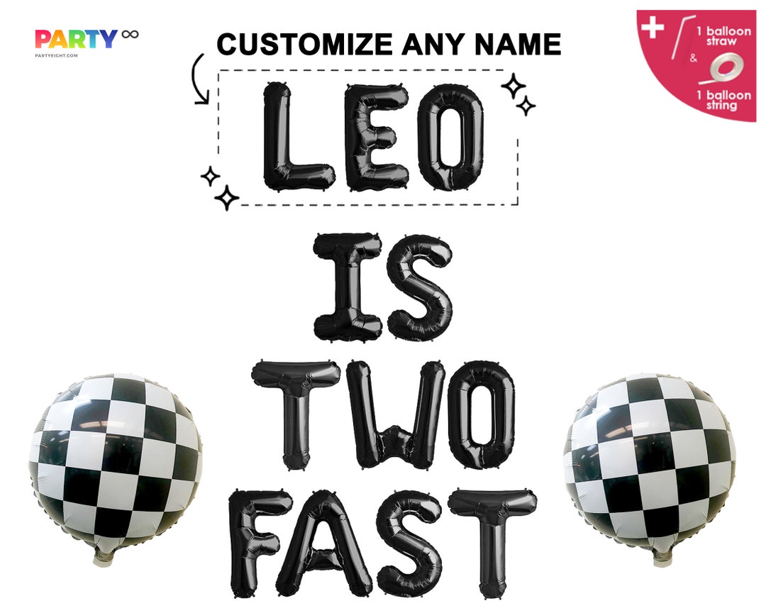 Two Fast Custom Banner Race Car Themed 2nd Birthday Banner - Etsy
