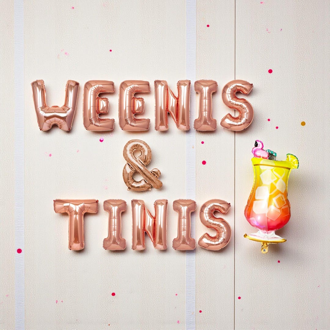 Weenis & Tinis Banner: Tropical Bachelorette Party Decor - Etsy