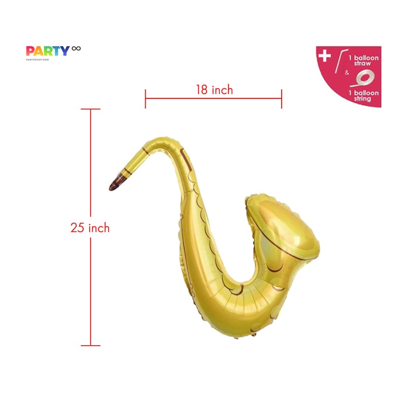 Music Theme Party Decorations: Saxophone Balloon Guitar Jazz Concert ...