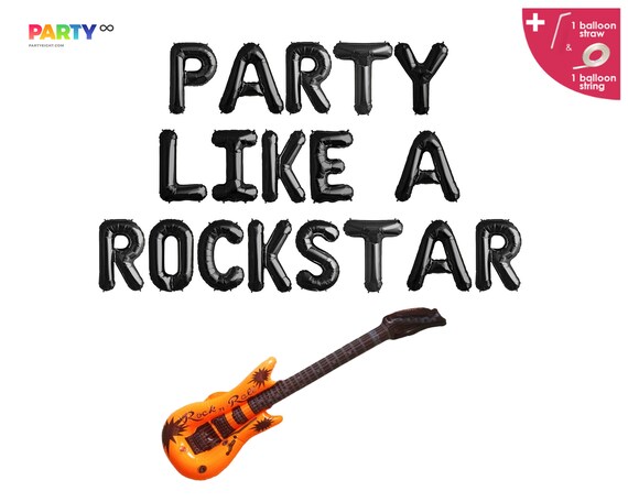 Party Like A Rockstar Balloon Banner Rock Instrument Balloon | Etsy