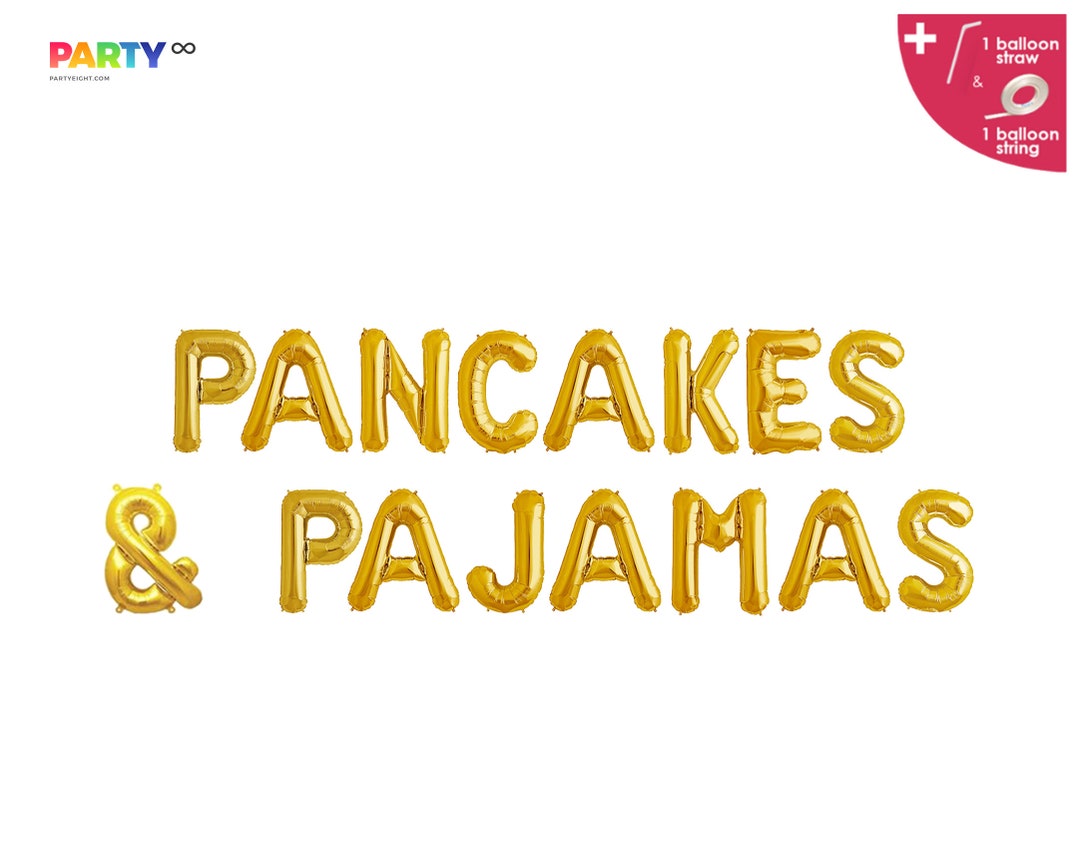 Pancakes & Pajamas Balloons Banner | Sleepover Bachelorette Party Decor ...