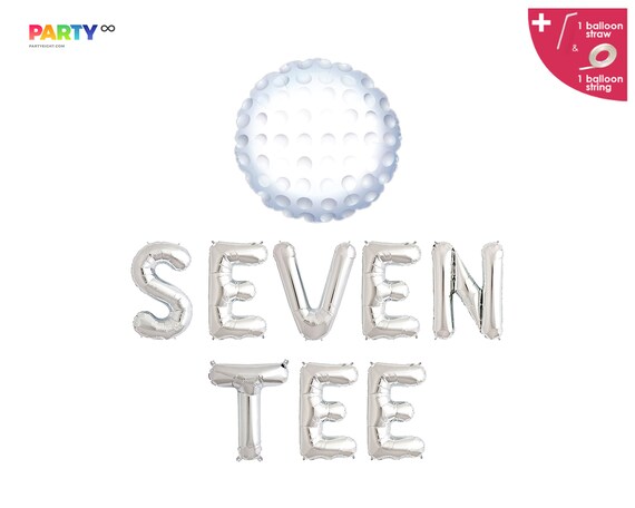 Seven Tee Banner with Golf Ball balloon | Golf ball Themed 70th ...