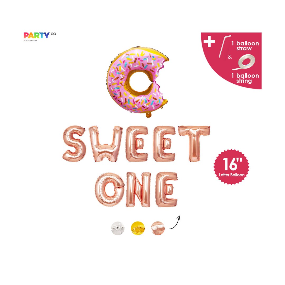 Sweet One Balloons | 1st Donut Birthday Decor | First Birthday Party ...