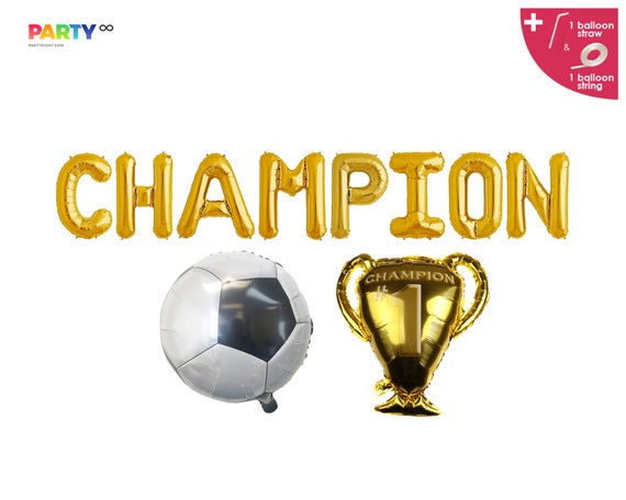 Champion Day Banner | Game Day Party Decorations | Soccer Balloon ...