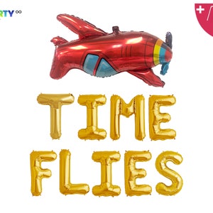 Airplane Time Flies Balloon Banner | Airplane Themed First Birthday ...