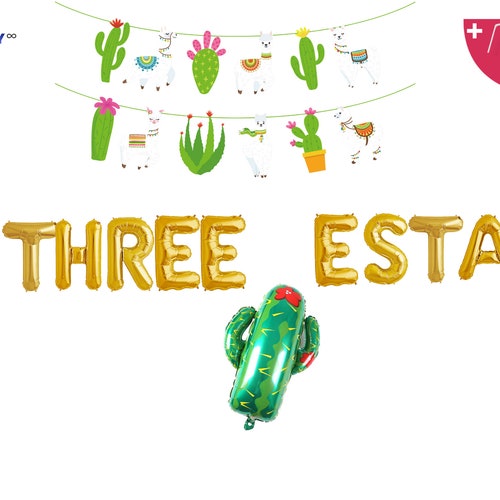 Three Esta Party Decor Third Birthday Fiesta Theme Party - Etsy