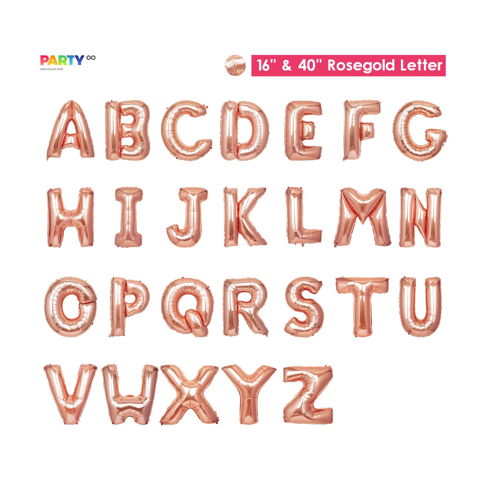 Rose Gold Letter Balloons Banner 16/40'' Mylar - Etsy