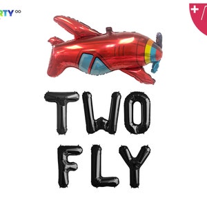 Two Fly Balloon Banner | Airplane Themed Birthday Decor for Two | 2nd ...