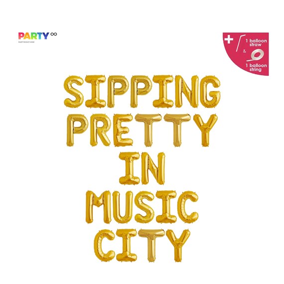 Sipping Pretty in Music City Banner | Nashville Bachelorette Party ...