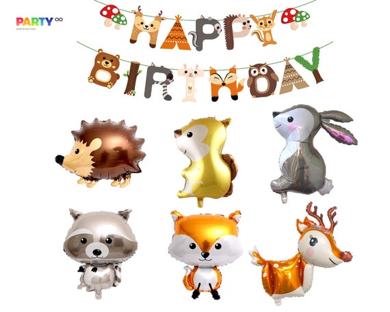 Woodland Animal Balloons | Forest Animal Balloons Woodland Baby Shower ...