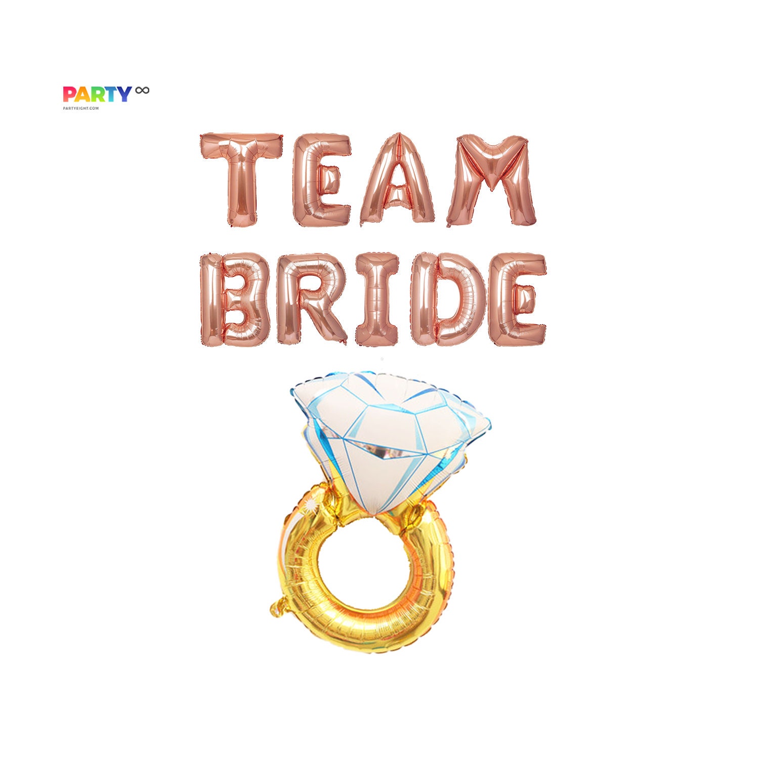Team Bride Balloon Banner with Diamond Ring Balloon Bridal | Etsy