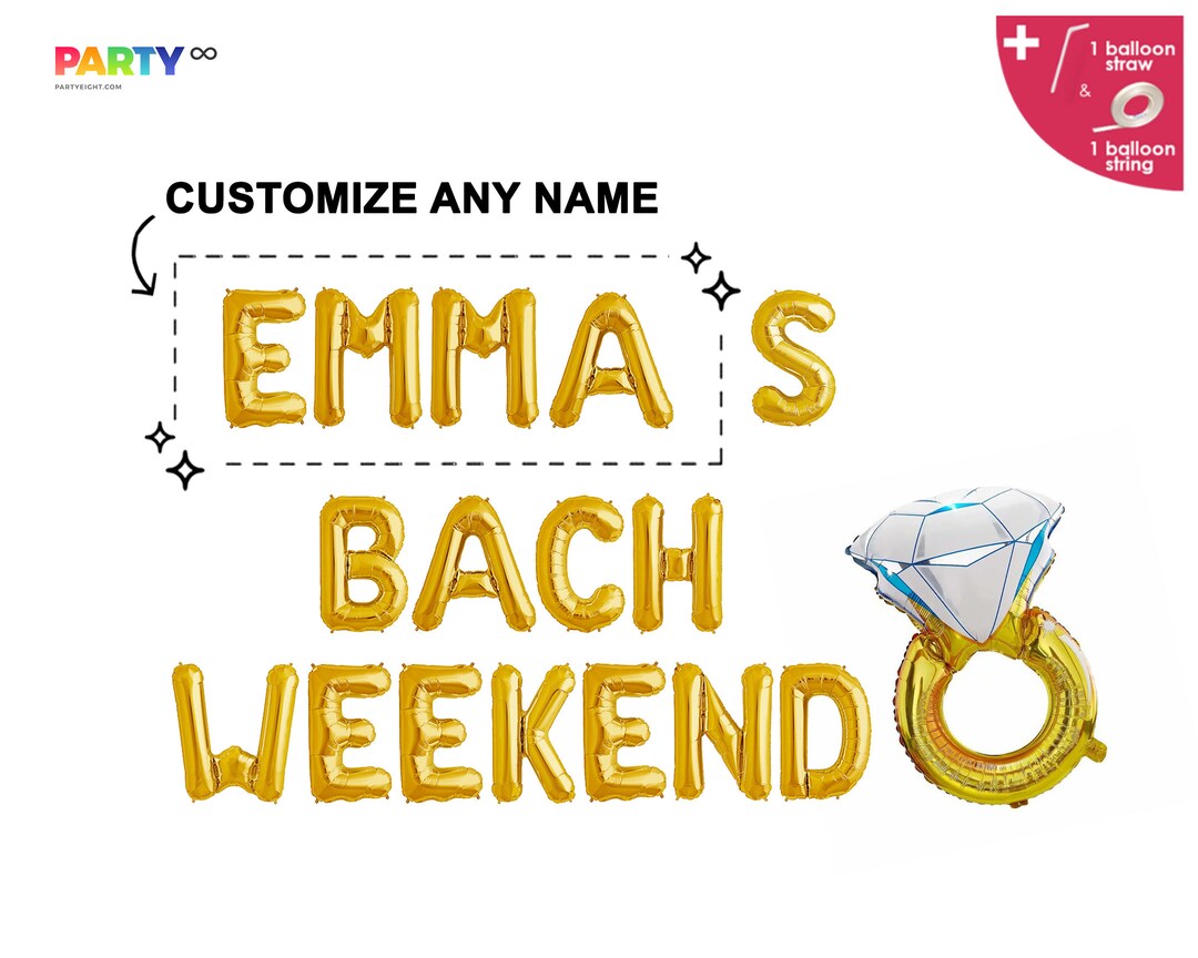 Bach Weekend Banner | Bachelorette Party Decor Balloon Banner ...
