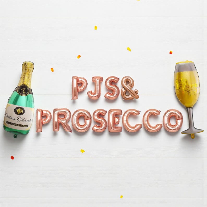 Pjs & Prosecco Balloons: Bachelorette Party Banner - Etsy