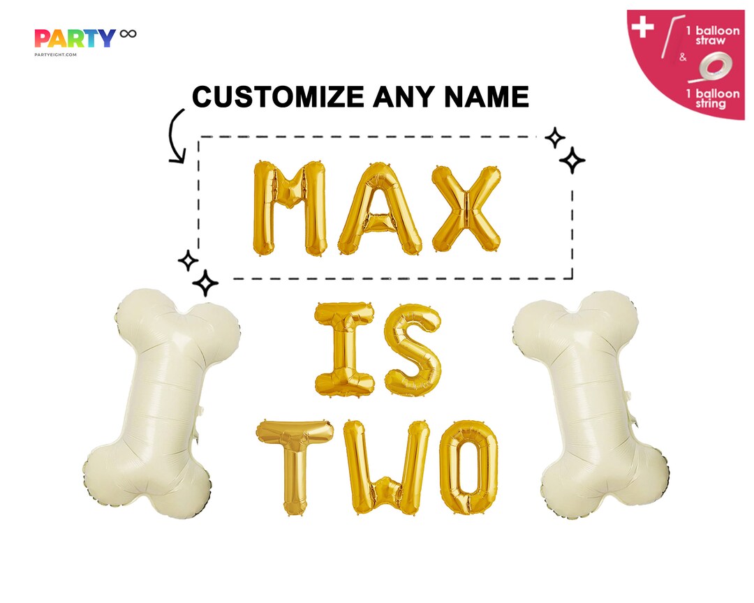 Customize 2nd Dog Birthday Party Banner/sign | 2nd Pet Birthday Balloon ...