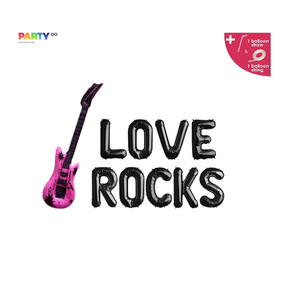 Love Rocks Balloon Banner Music Theme Bachelorette Party - Etsy