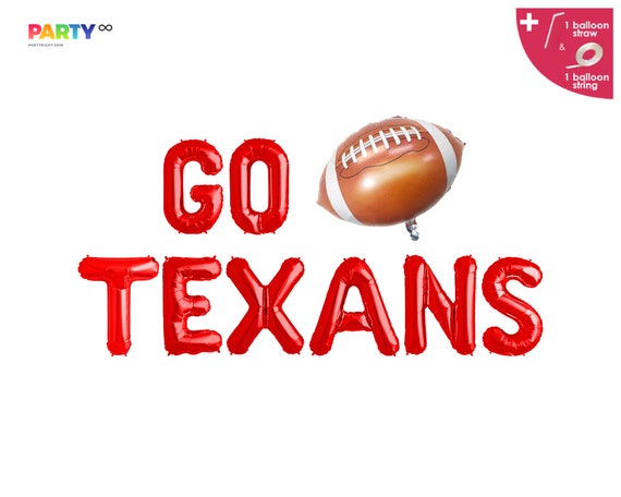 Go Texans Balloon Banner | Superbowl Party Decor | Houston Texans Fans ...