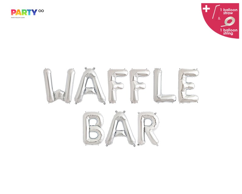 Waffle Bar Banner Balloon Party Favor Waffle Sweets Station - Etsy