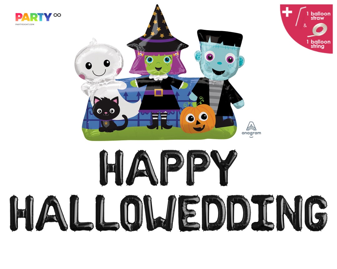 Happy Hallowedding Balloon Banner Halloween Themed Wedding Halloween ...