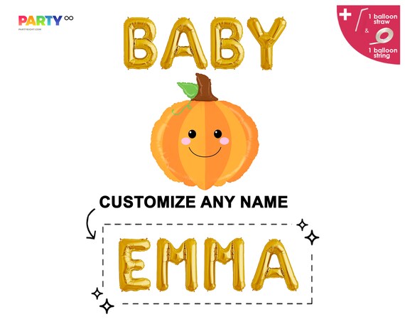 Fall Theme Custom Baby shower Banner With Pumpkin balloon | Welcome ...