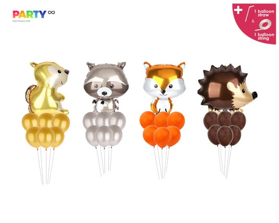 Woodland Animal Balloon Bouquet Woodland Baby Shower - Etsy